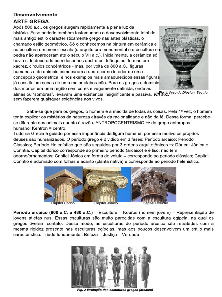 Arte Grega: Períodos e Características | PDF | Grécia Antiga | Antigo Egito