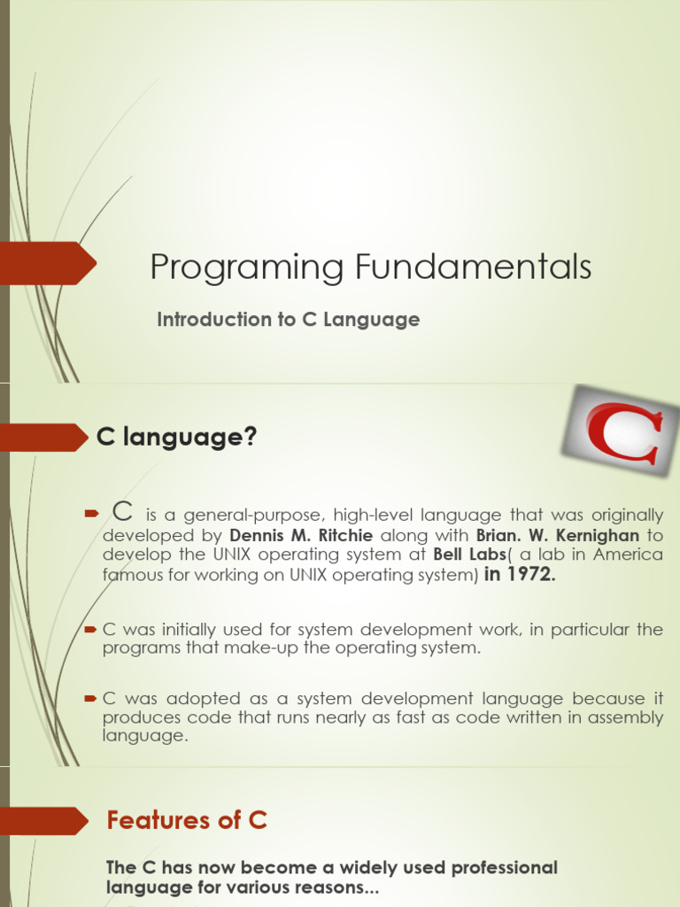 04-Lecture-PF-intro to C Langauge | PDF