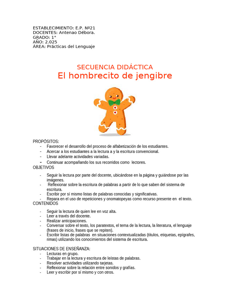 El Hombrecito de Jengibre - 1ero | PDF | Literatura | Comunicación