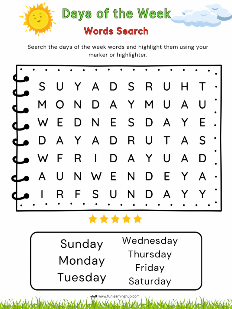Days of the Week Word Search | PDF