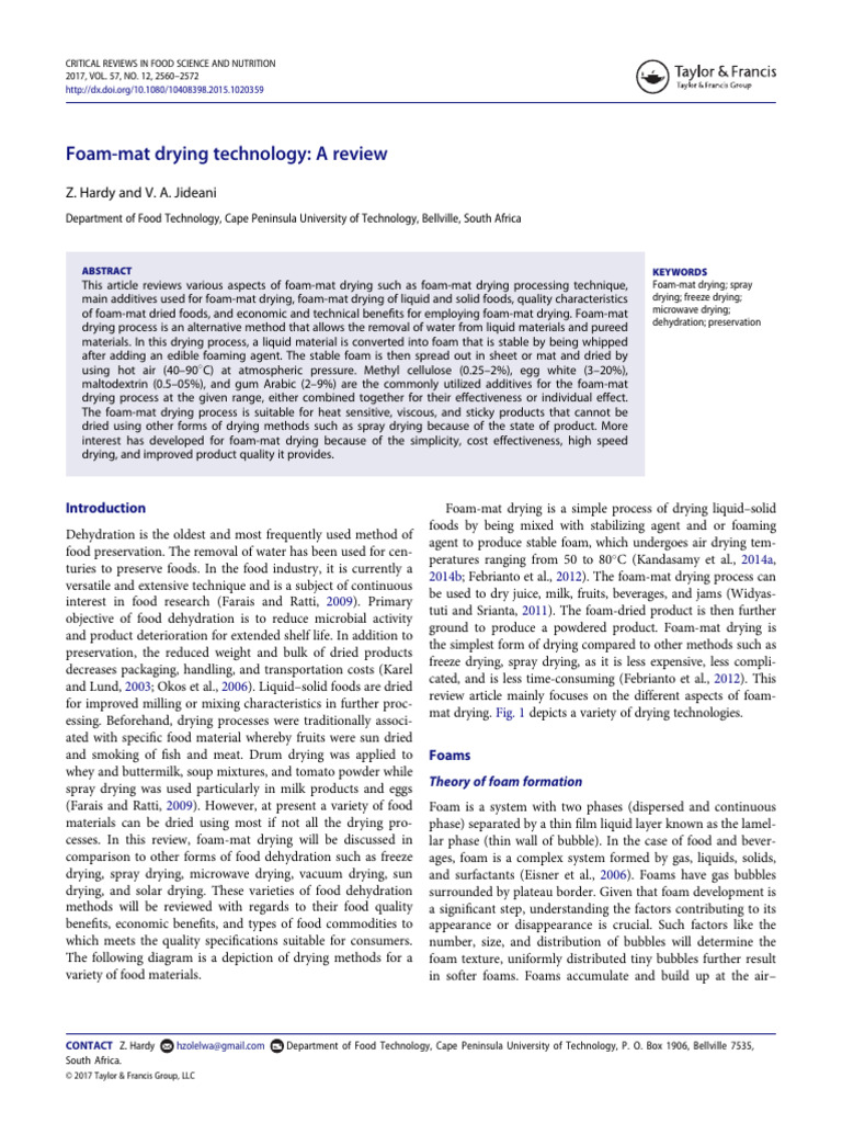 Foam-Mat Drying Published | PDF | Foam | Egg White