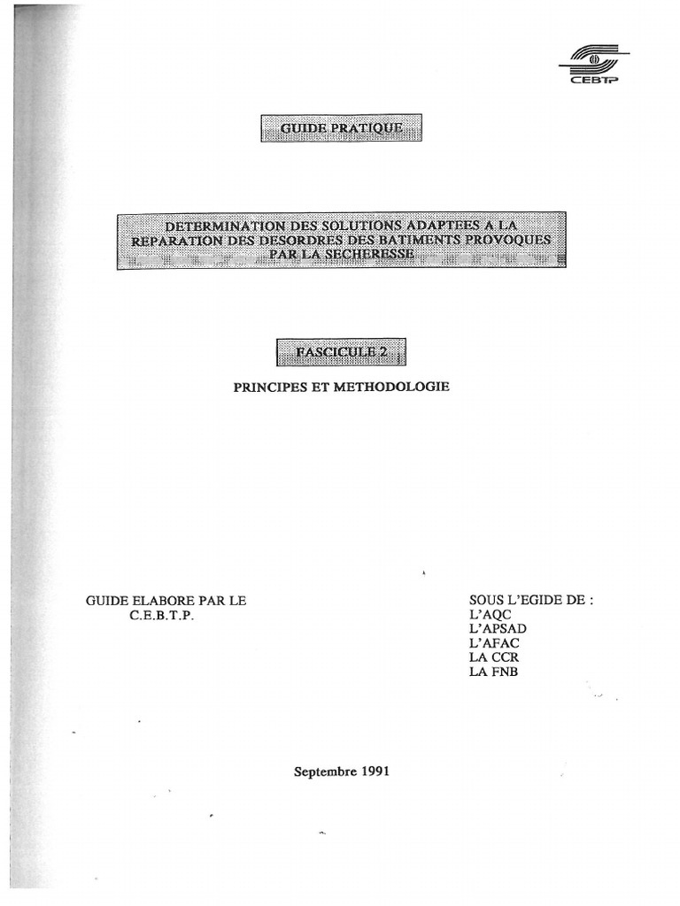 FNB CEBTP - Fascicule 2 Principes Et Methodologie 1991 | PDF