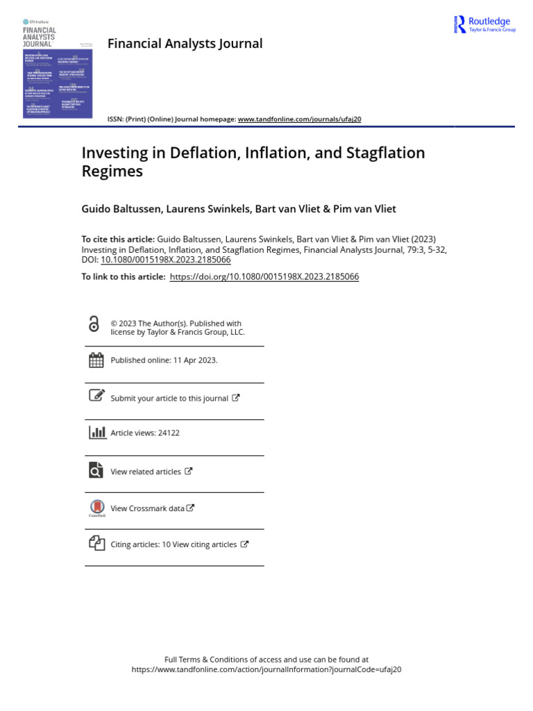 Investing in Deflation Inflation and Stagflation Regimes | PDF | Inflation | Bonds (Finance)