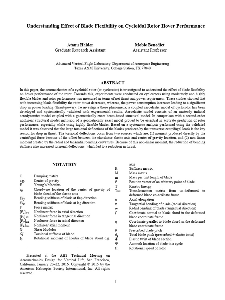2.understanding The Effect of Blade Flexibility On Cycloidal Rotor ...