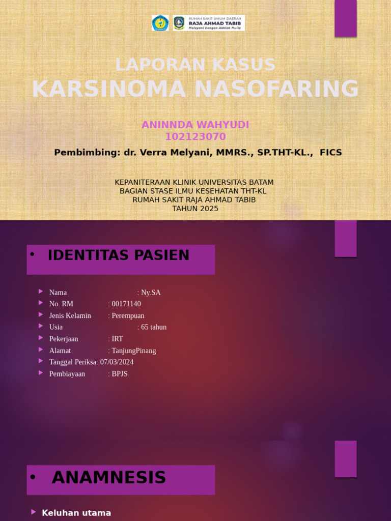 Anin Laporan Kasus Karsinoma Nasofaring | PDF