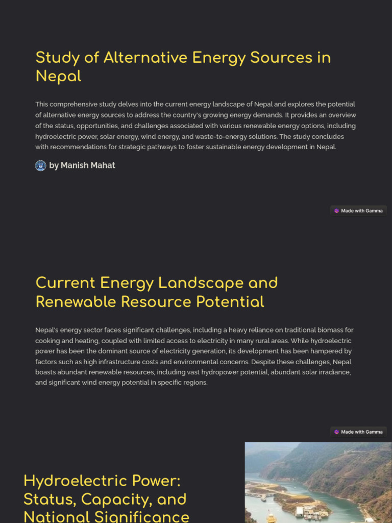 Study of Alternative Energy Sources in Nepal | PDF