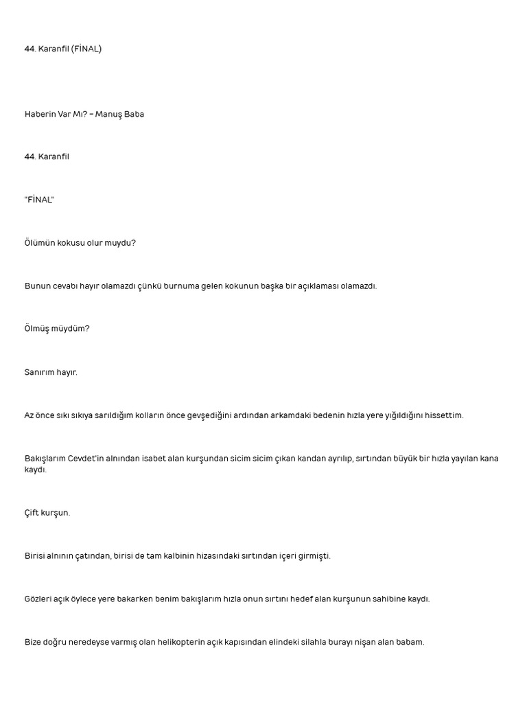 Siyah Kefenler Final | PDF