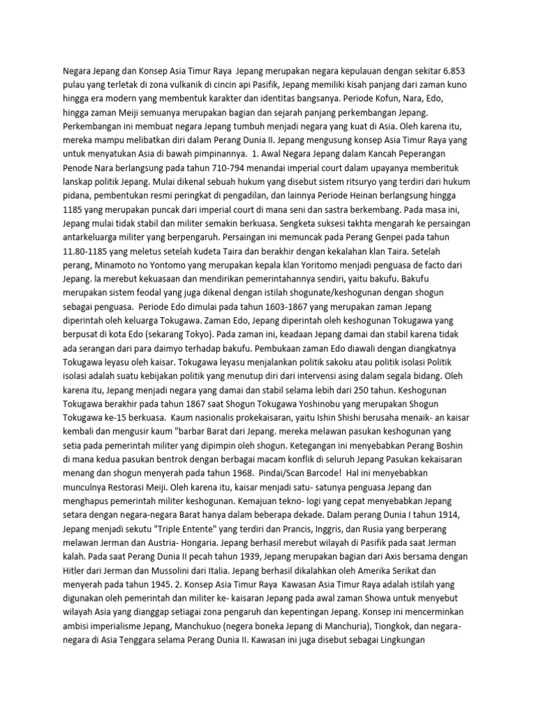 Negara Jepang Dan Konsep Asia Timur Raya Jepang Merupakan Negara ...