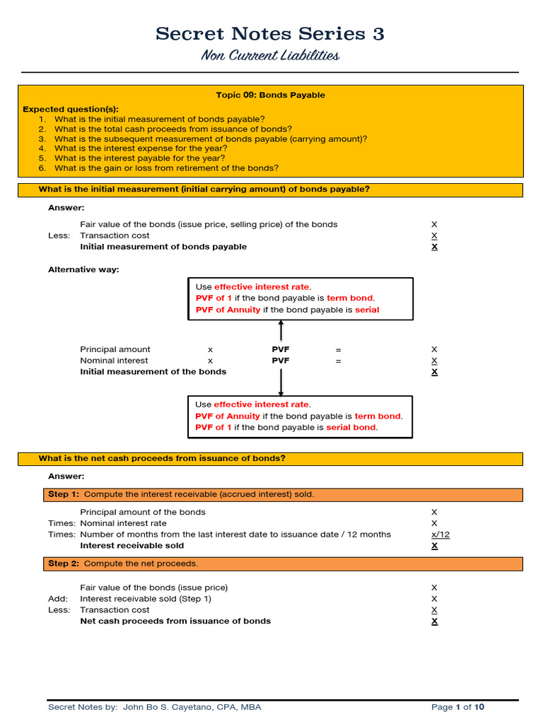 Non Current Liabilities | PDF | Bonds (Finance) | Equity (Finance)