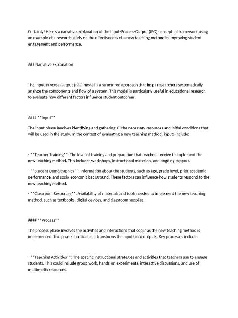 IPO Conceptual Framework | PDF | Teaching Method | Educational Assessment