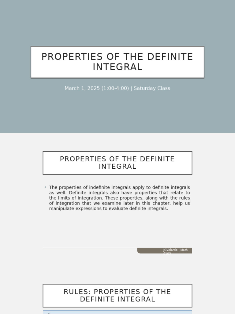March 01 Definite Integral Lesson | PDF
