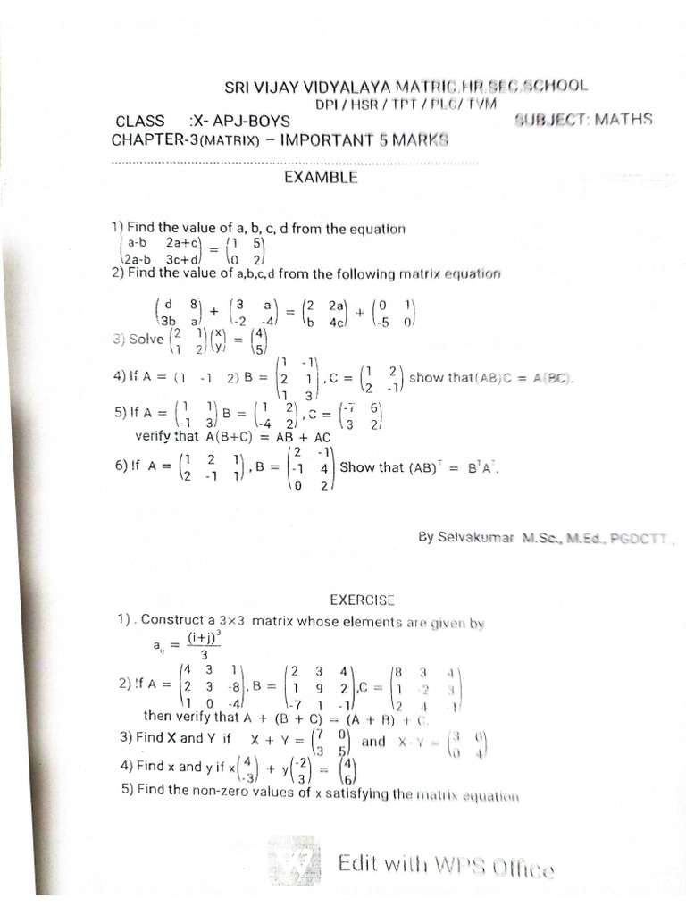 10th Worksheet | PDF