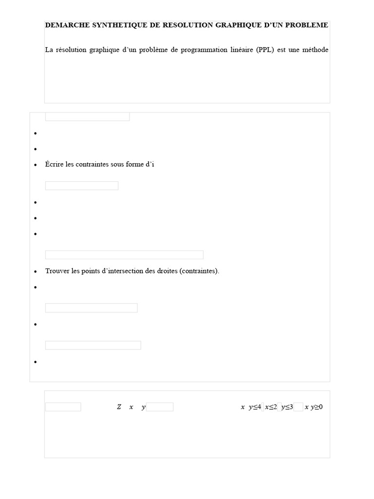 Cours 3 - démarche synthétique de résolution graphique d'un problème de programmation linéaire ...