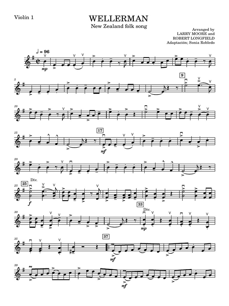 WELLERMAN-Violín 1 | PDF