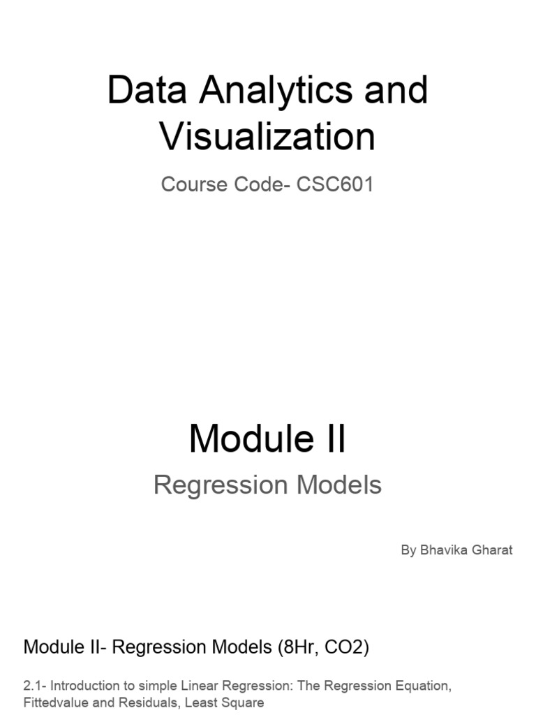 m2 Data Analytic and Visualization | PDF | Logistic Regression ...