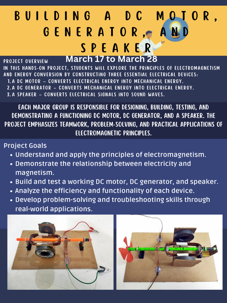 Build DC Motor, Generator, and Speaker | PDF | Electric Generator ...