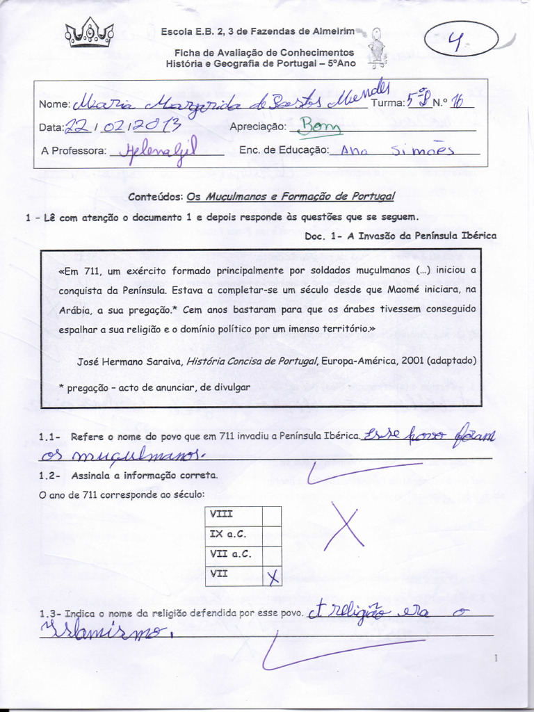 4º Teste de HGP | PDF