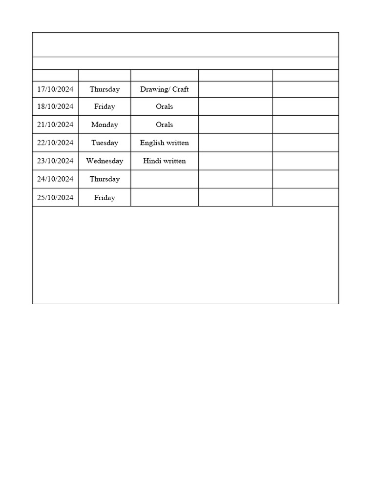UKG First Semester Exam Schedule 2024-25 | PDF