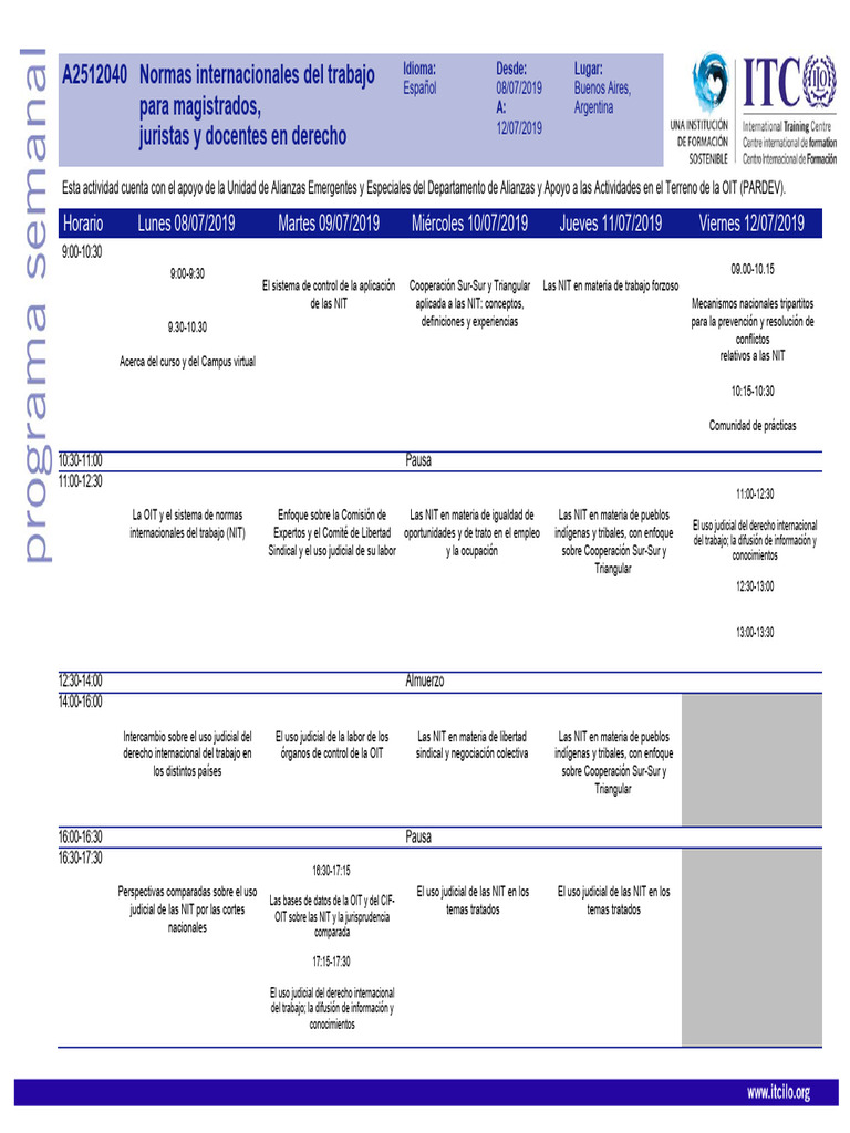 Programa Normas Internacionales - OIT | PDF | Organización Internacional del Trabajo | Justicia