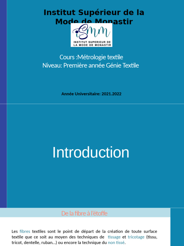 Métrologie des Fibres et Fils Textiles | PDF | Les textiles | Textile ...