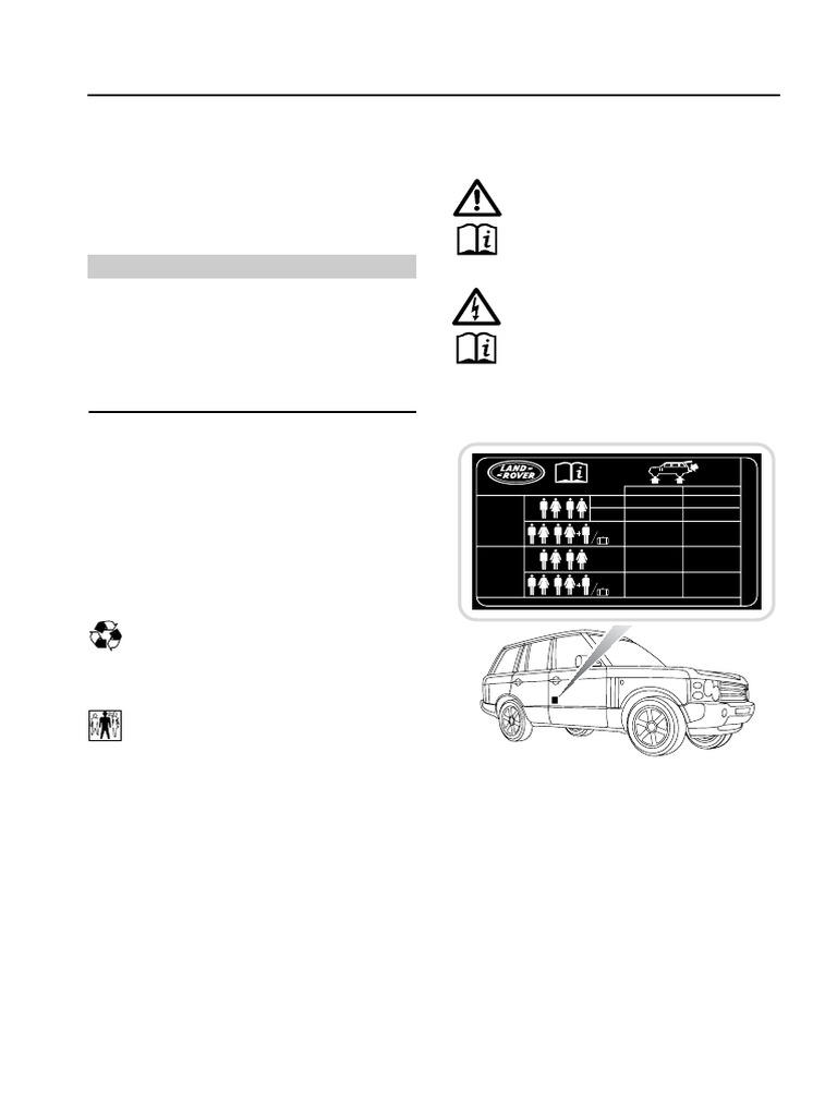 Range Rover Safety and Data Guidelines | PDF | Traffic Collision | Vehicles