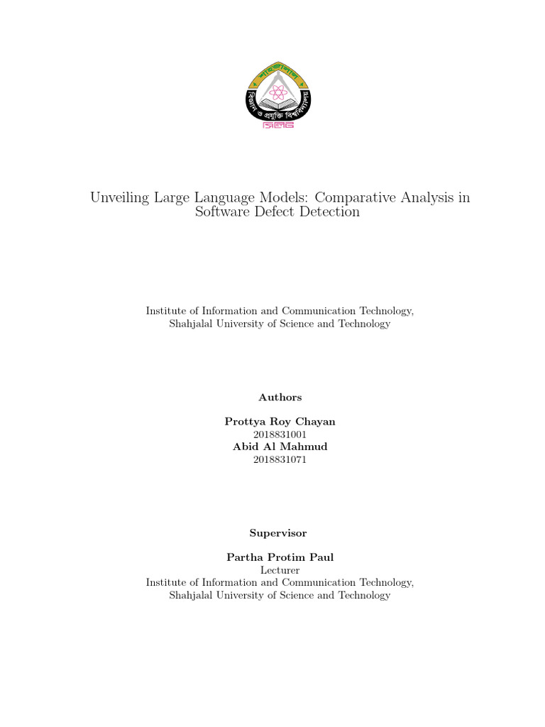 Unveiling Large Language Models Comparative Analysis in Software Defect Detection (1) (1) | PDF ...