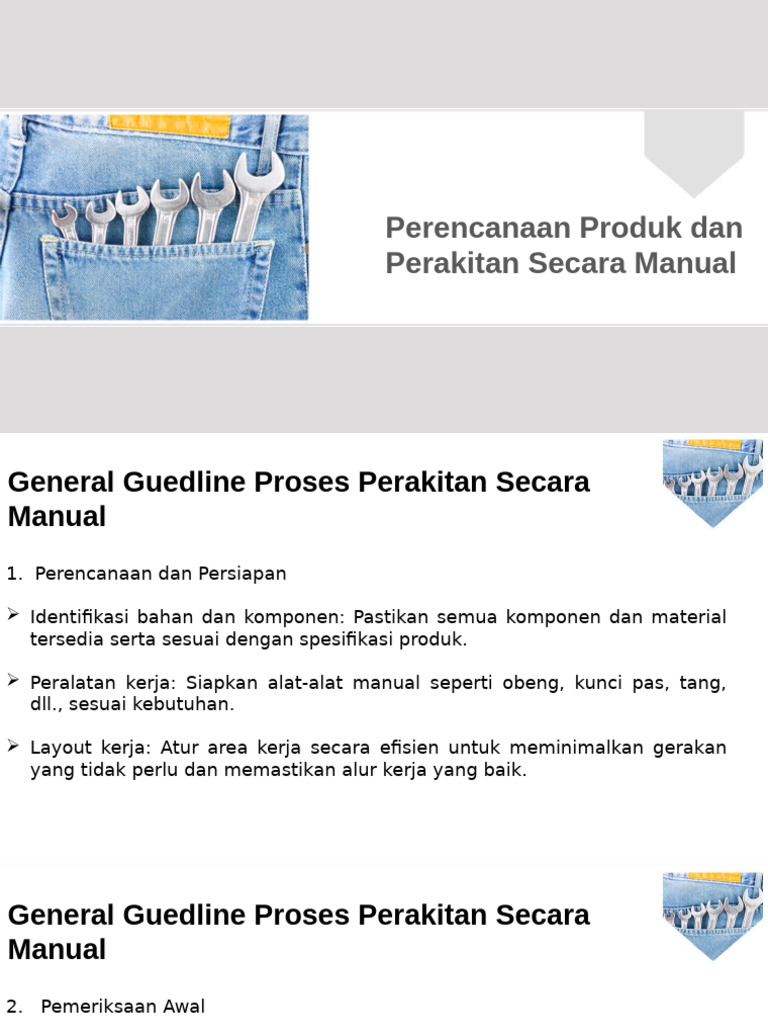 Perencanaan Produk Dan Perakitan Secara Manual | PDF