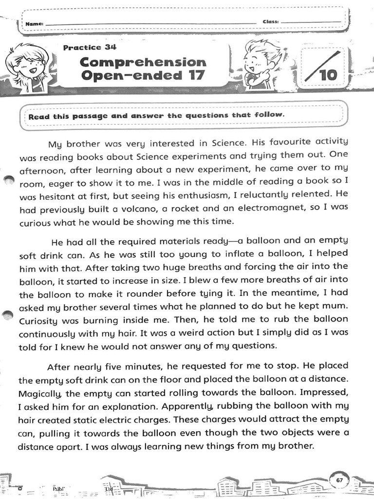 English Classroom Practice Comprehension P3：第68頁 | PDF