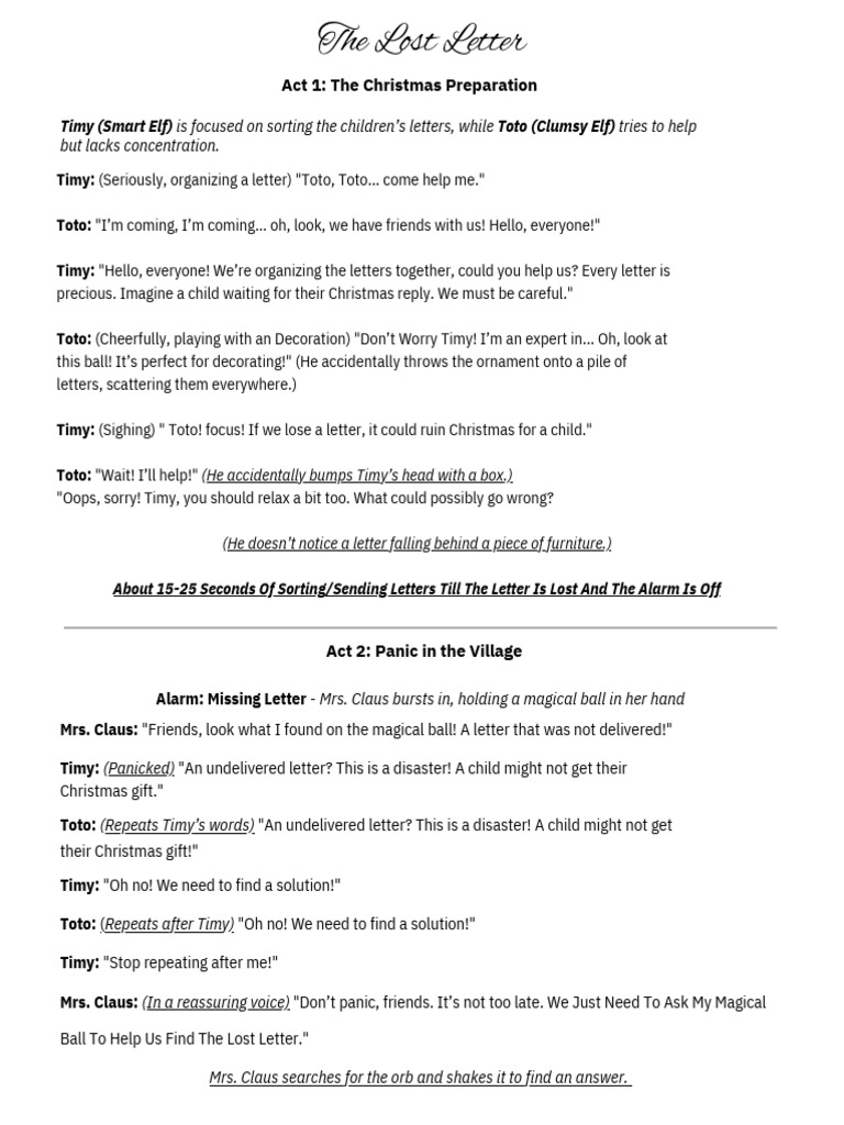 The Lost Letter | PDF | Santa Claus | Christmas