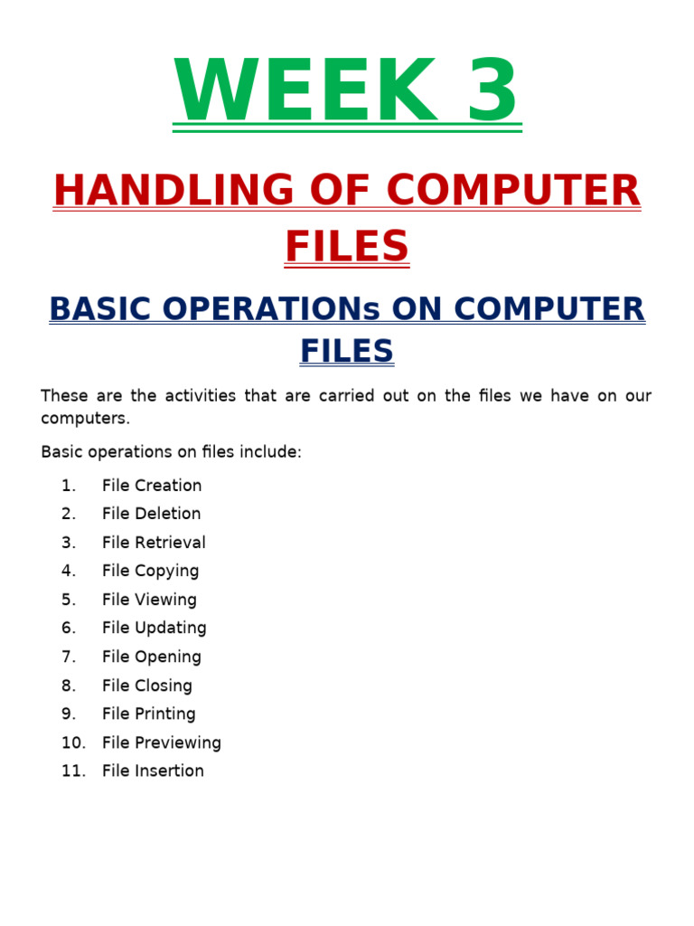 COMPUTER: MANAGING COMPUTER FILES | PDF | Computer File | Computer Virus