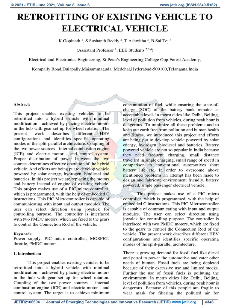Retrofitting Vehicles to Electric Power | PDF | Mosfet | Field Effect ...