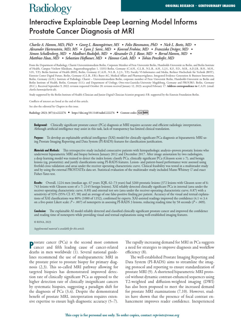 XAI - Modelo Interactivo de Diagnóstico de Cáncer de Próstata Por RM ...