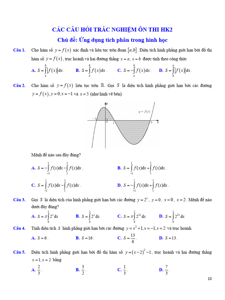 3-BTTN_ỨNG-DỤNG-TÍCH-PHÂN-TRONG-HÌNH-HỌC | PDF