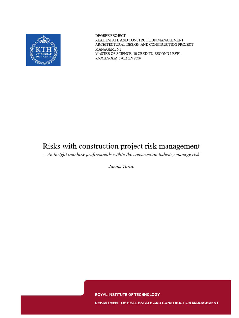 Risks With Construction Project Risk Management | PDF | Risk | Risk Management