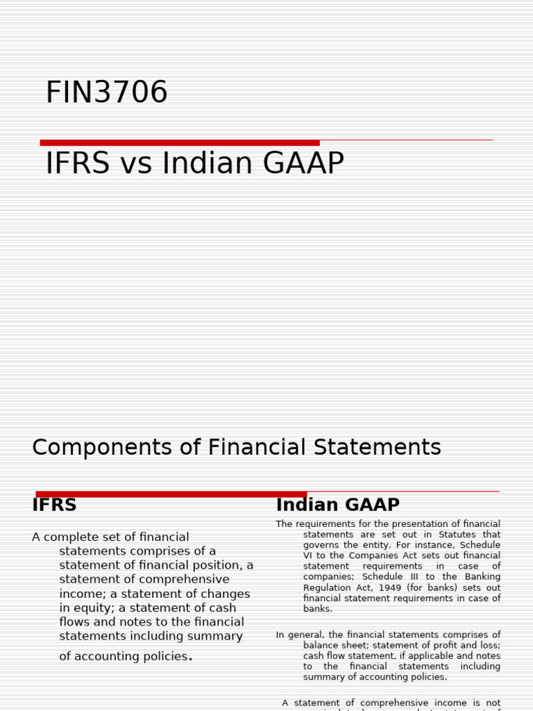 Unit I - FIN3706 IFRS Vs Gaap | PDF | Fair Value | Income Statement