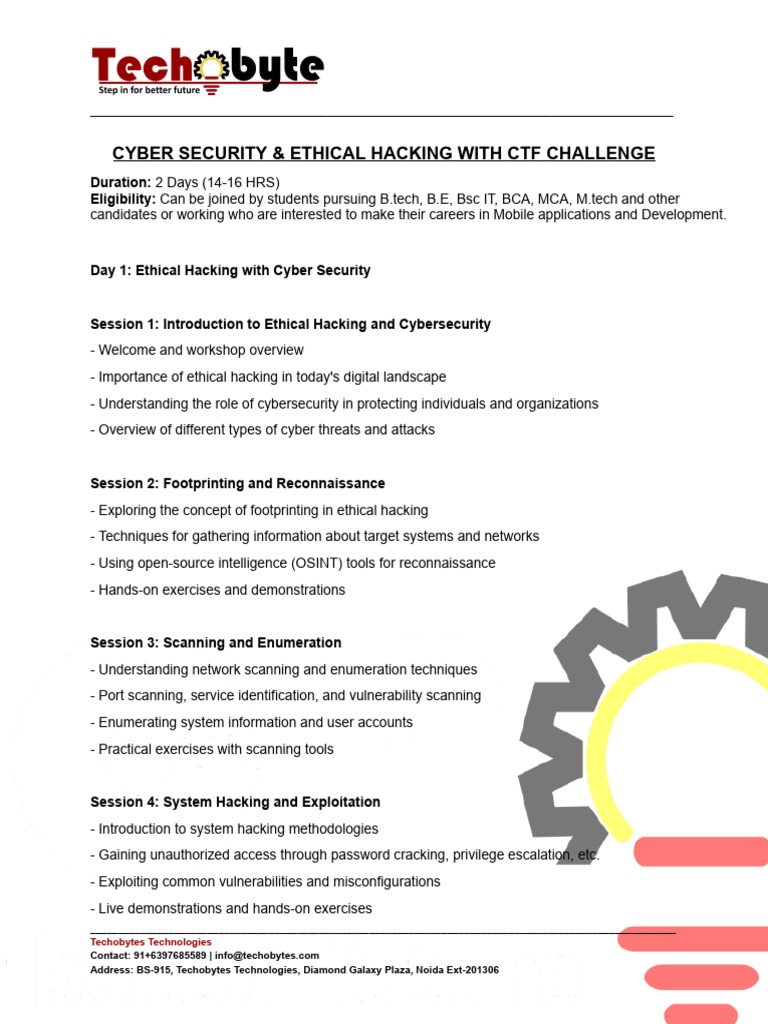 Cyber Security & Ethical Hacking With CTF Challenge | PDF | Security | Computer Security