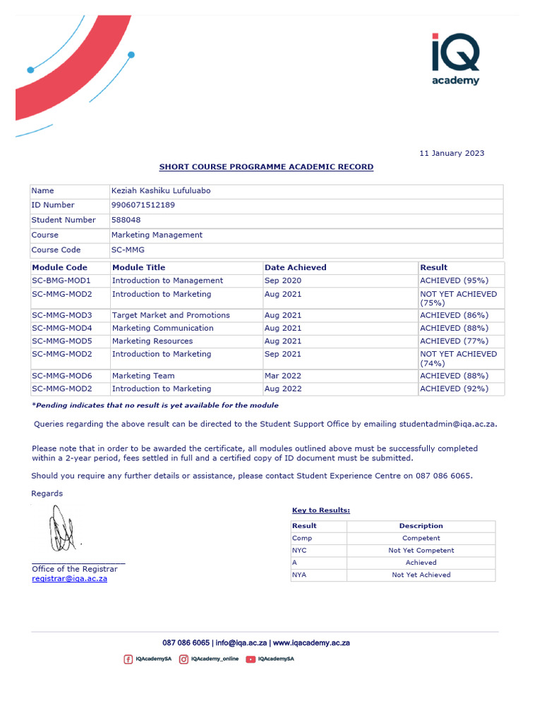 Marketing Management Academic Record | PDF