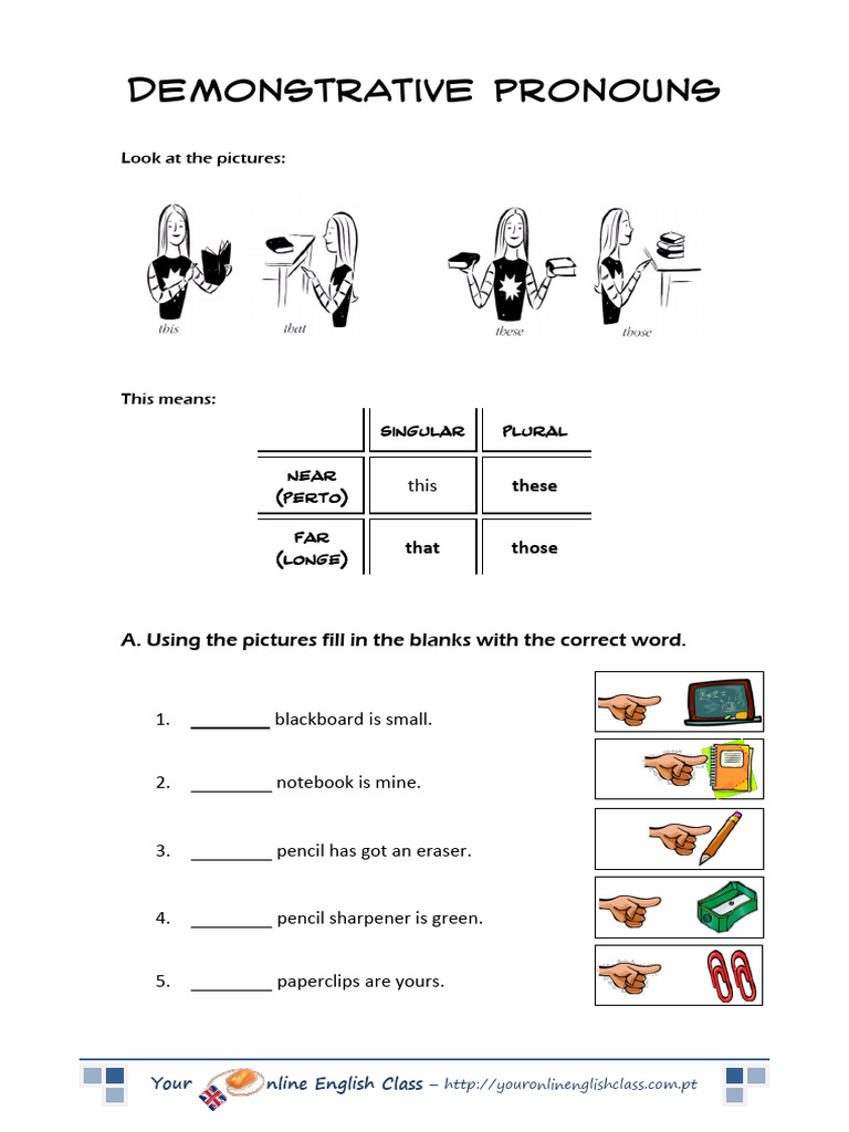 Demonstrative Pronouns Practice | PDF