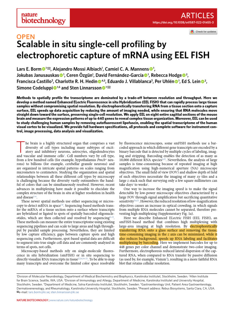 Scalable in Situ Single-cell Profiling by Electrophoretic Capture of ...