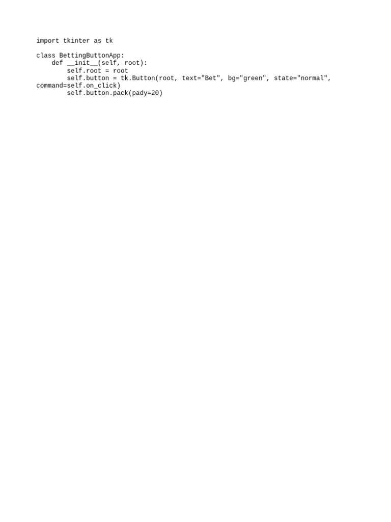 Tkinter Betting Button Example | PDF