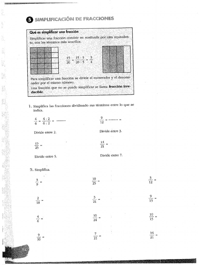 SIMPLIFICAR Fracciones | PDF