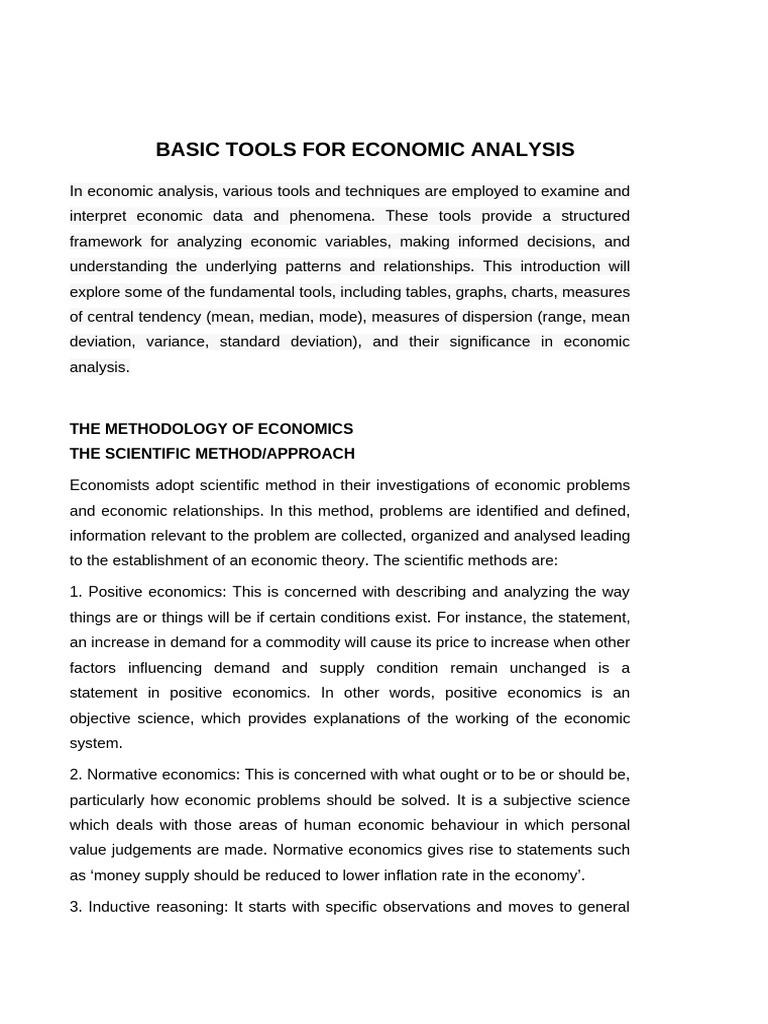 Basic Tools For Economic Analysis | PDF | Mean Squared Error | Variance