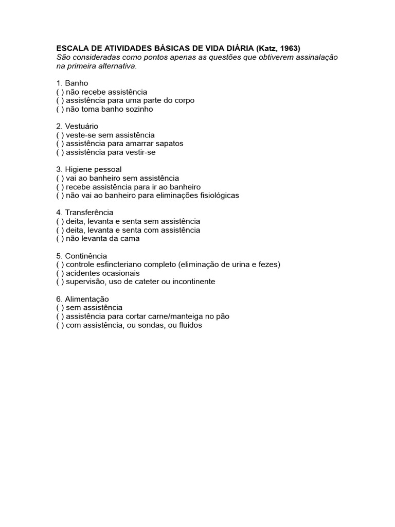 Escala Katz.docx | PDF