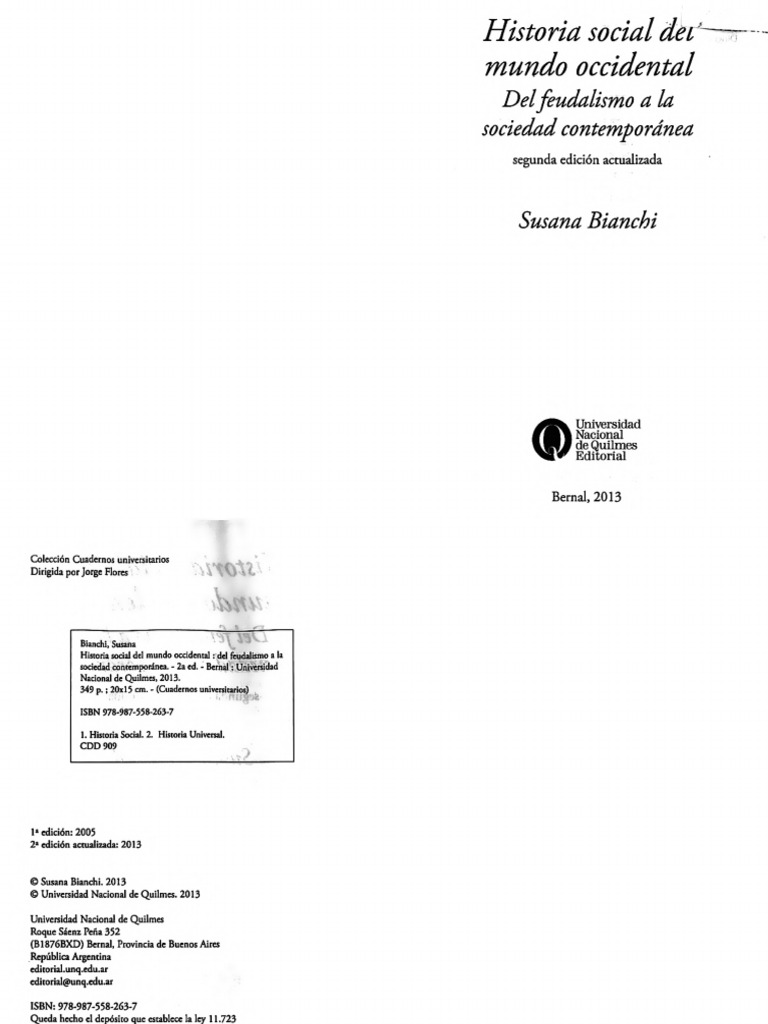 BIANCHI. S. Historia Social Del Mundo Occidental. Cap. IV. El Apogeo ...