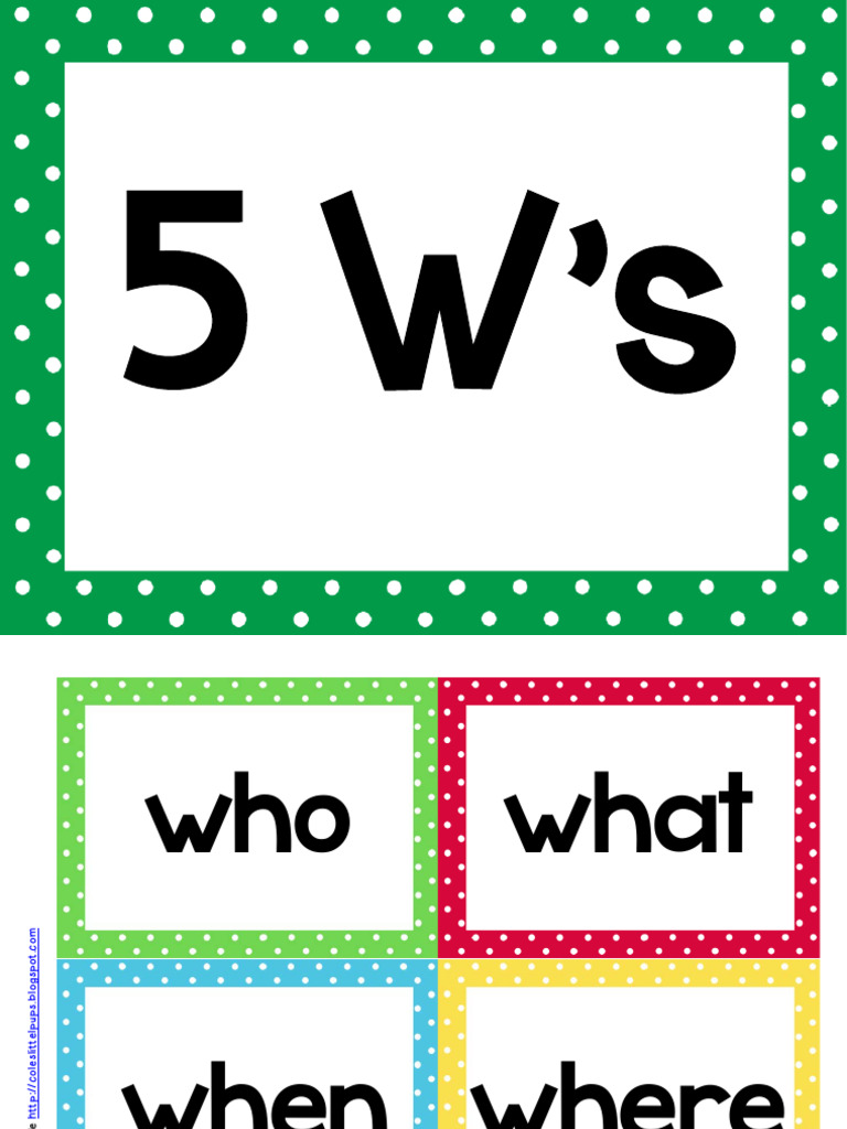 5WsChartWordCardsandPoster 1 | PDF