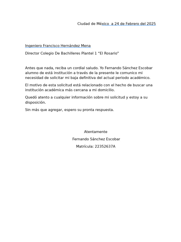 Baja Definitiva | PDF