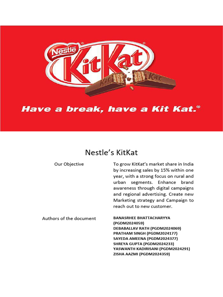 7nestle Kit Kat Final Draft KK | PDF | Target Audience | Analytics