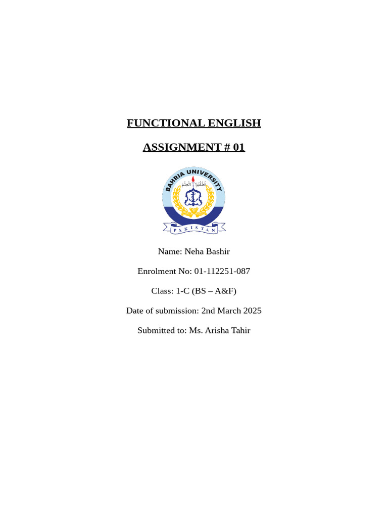 Functional English Assignment 1 (Essay Writing) | PDF | Time Management ...