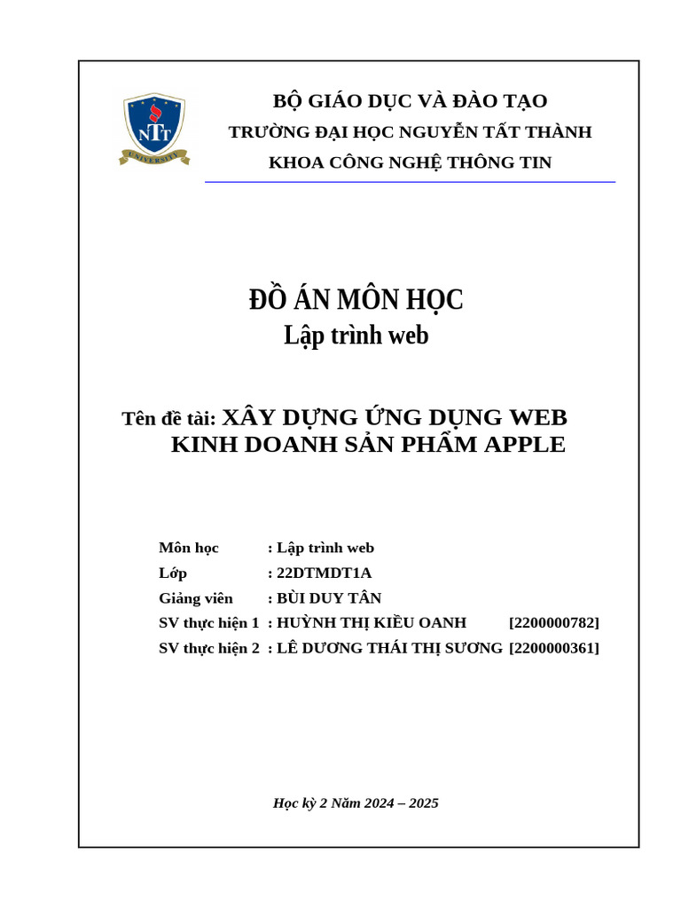 Baocao DA LTWeb | PDF