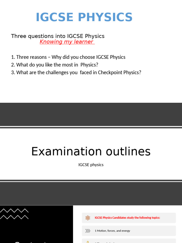 IGCSE Physics Syllabus Overview 2025 | PDF | Educational Assessment ...
